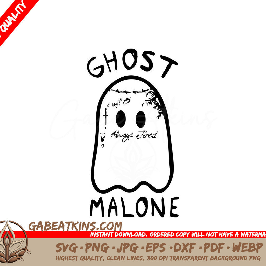 A Ghost That Says Ghost Malone SVG - Ghost Malone SVG SVG – Gabe Atkins Designs