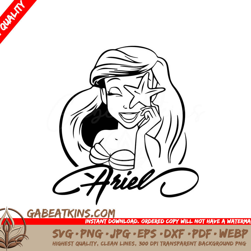 Ariel From The Little Mermaid SVG - Ariel SVG SVG – Gabe Atkins Designs