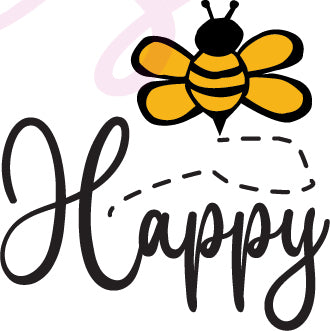 Bee Happy Clipart & Text SVG, PNG, EPS, DFX, JPG, PDF, WEBP for Cricut ...