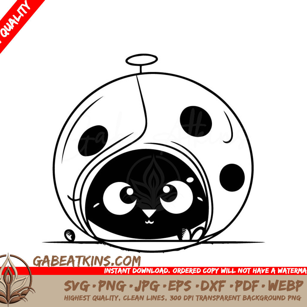 Cute Ladybug SVG - Big Eyes Cartoon Vector Illustration – Gabe Atkins ...