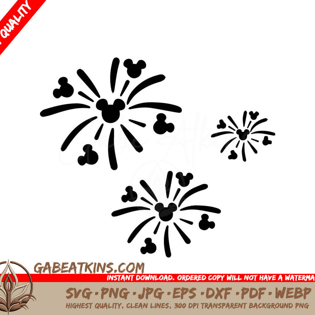 Mickey Mouse Fireworks SVG - Disney Fireworks SVG SVG – Gabe Atkins Designs