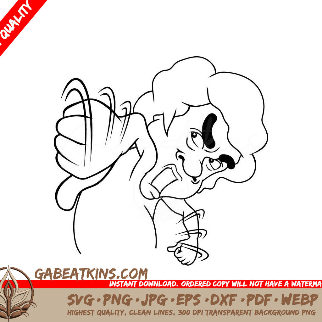 Funny Cartoon Man Coloring Page SVG - Drawing – Gabe Atkins Designs