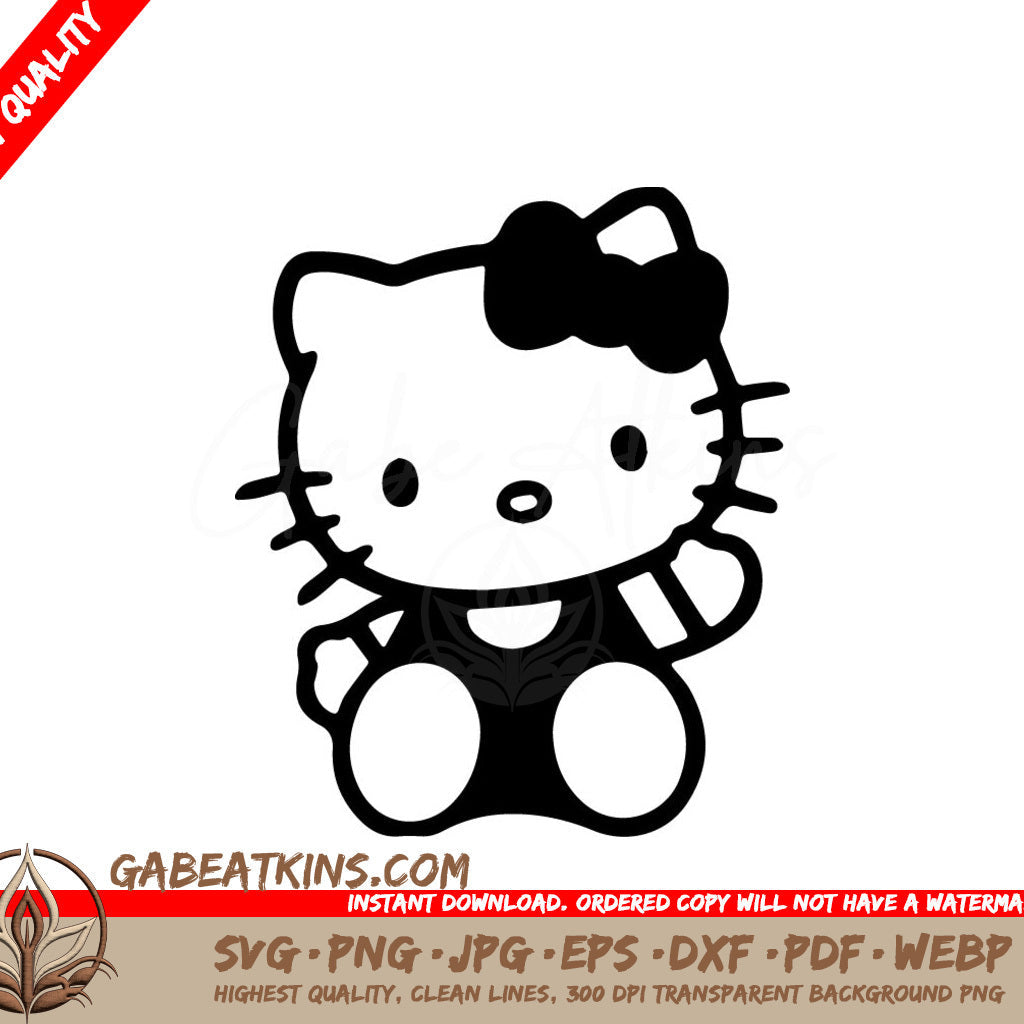 Hello Kitty With A Bow On Her Head SVG - Hello Kitty SVG – Gabe Atkins ...