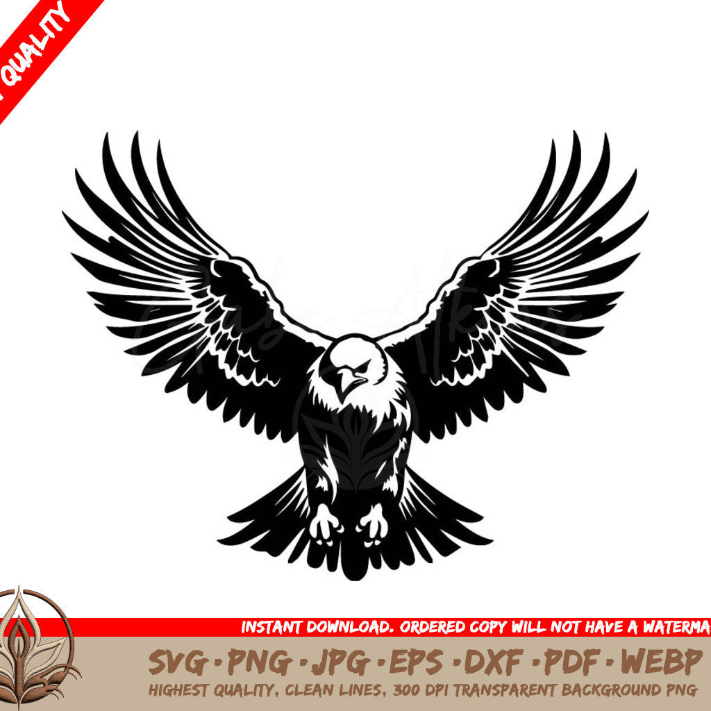 Inked Majesty Eagle Tattoo Style Emblem Winged Revival Skull Wing Span ...