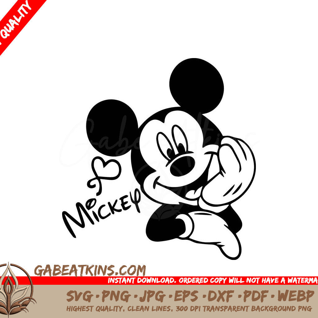 Mickey Mouse With The Word Mickey Written Below Him SVG - Mickey Mouse ...