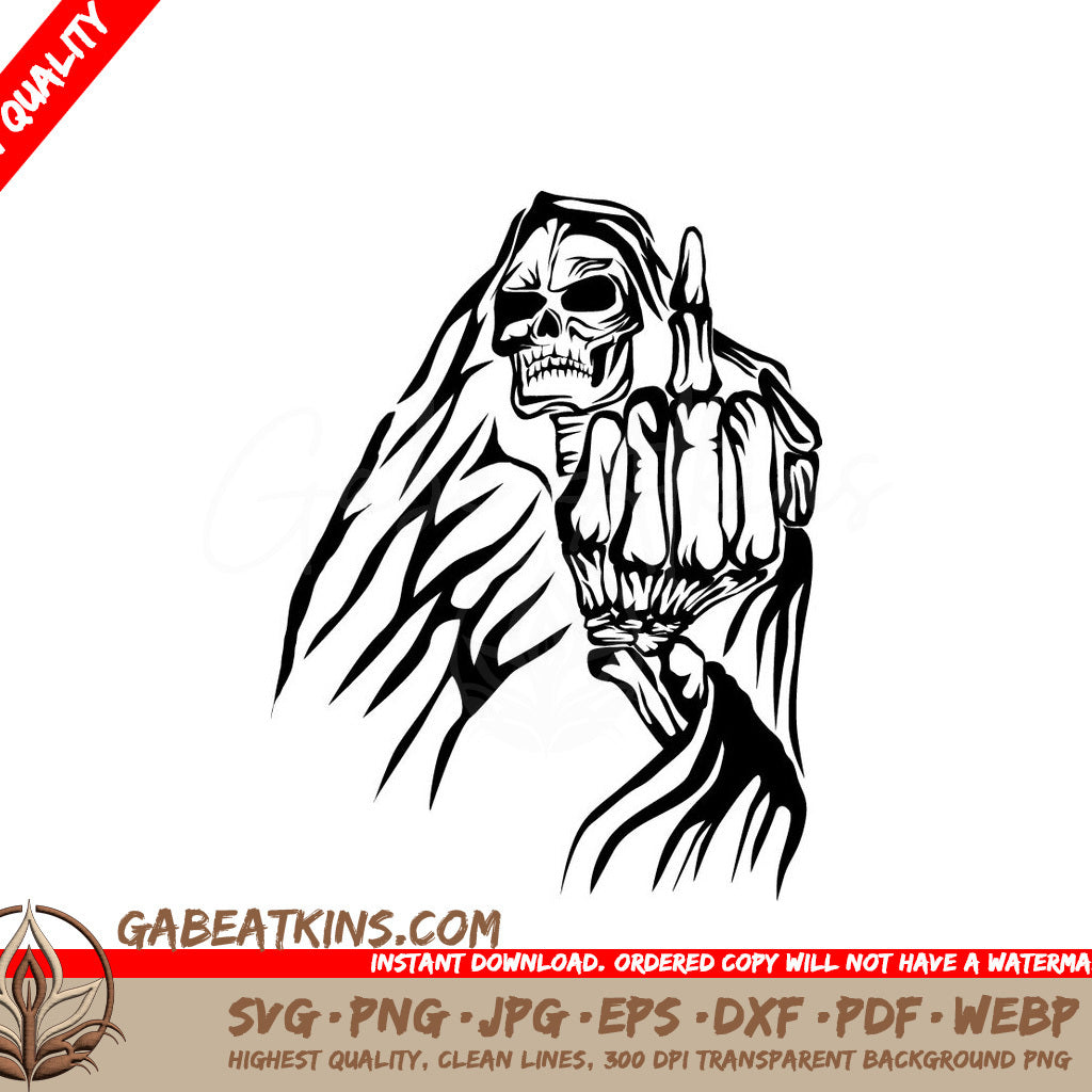 Grim Reaper Middle Finger SVG – Gabe Atkins Designs