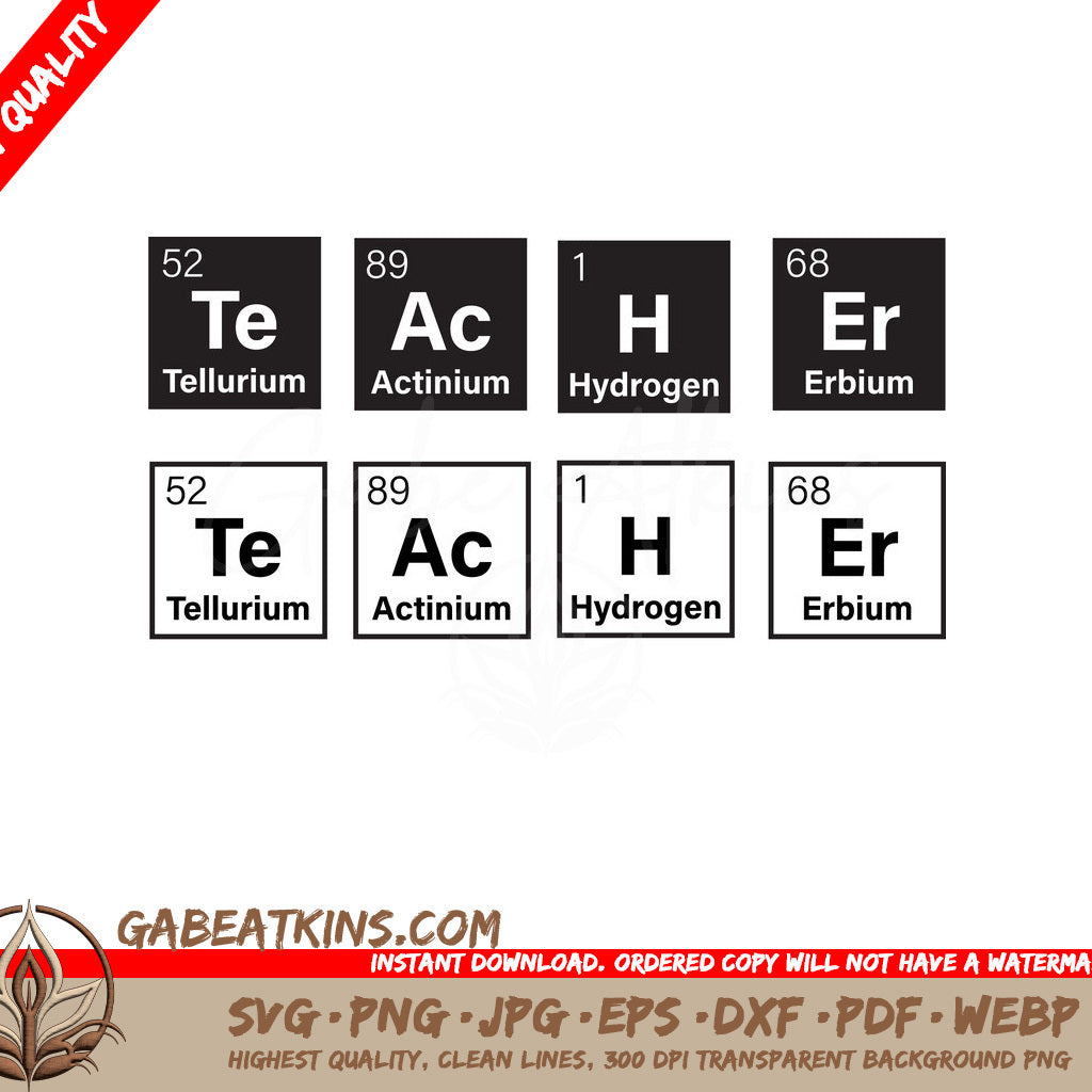 Periodic Table Elements SVG – Gabe Atkins Designs