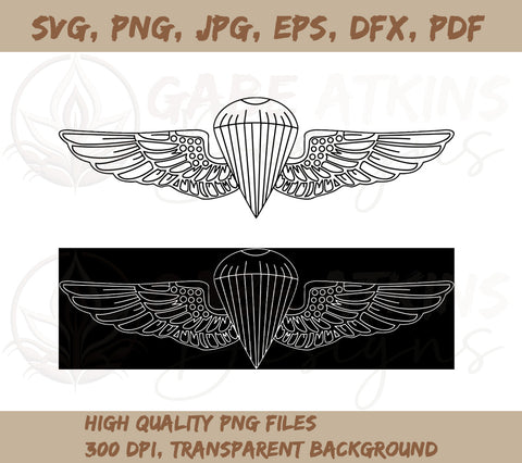 USMC - Jump Wings - Navy Parachutist Insignia SVG, PNG, EPS, DFX, JPG ...