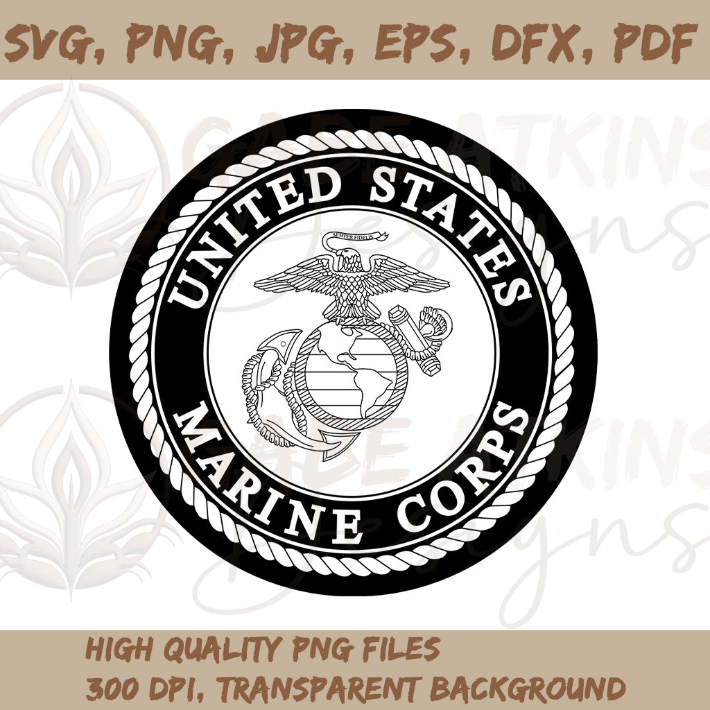 USMC Logo SVG Cut File | SVG, PNG, EPS, DFX, JPG, PDF, WEBP File – Gabe ...