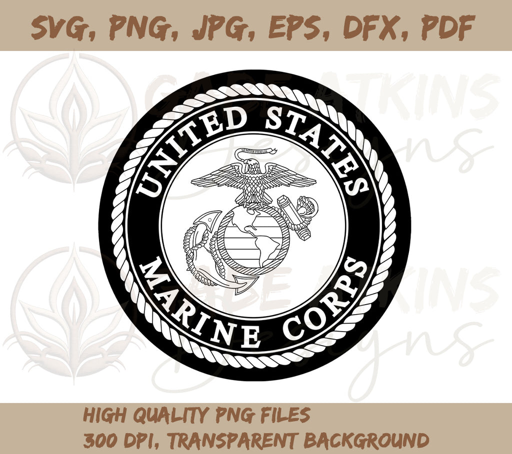 USMC Logo SVG Cut File | SVG, PNG, EPS, DFX, JPG, PDF, WEBP File – Gabe ...