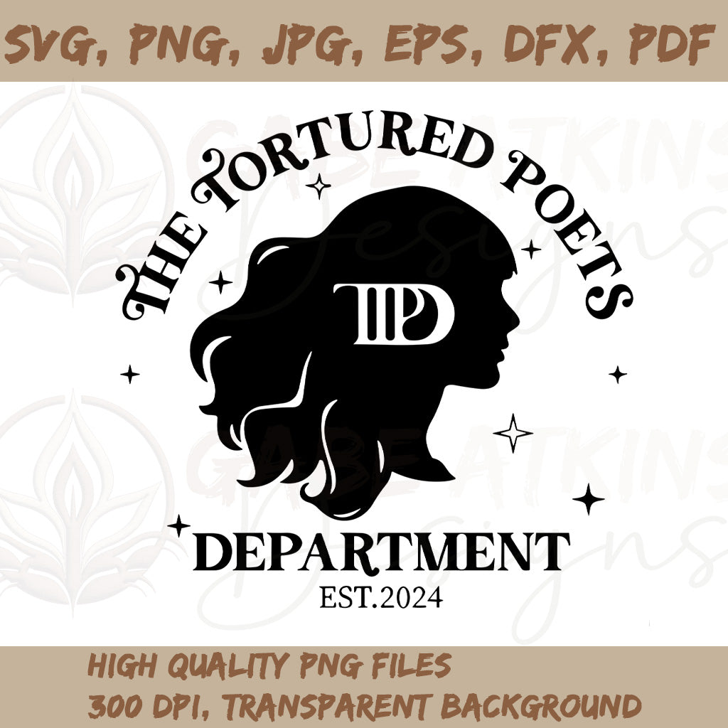 TTPD SVG: Taylor Swift Silhouette Head w/TTPD Digital Instant Download ...