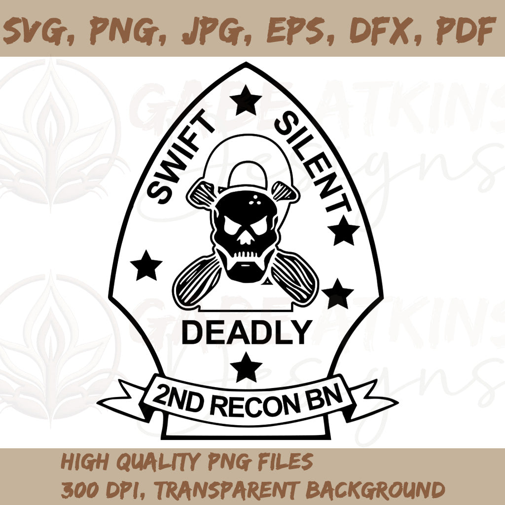 USMC 2nd Recon Battalion SVG, PNG, EPS, DFX, JPG, PDF, WEBP USMC 2nd R ...